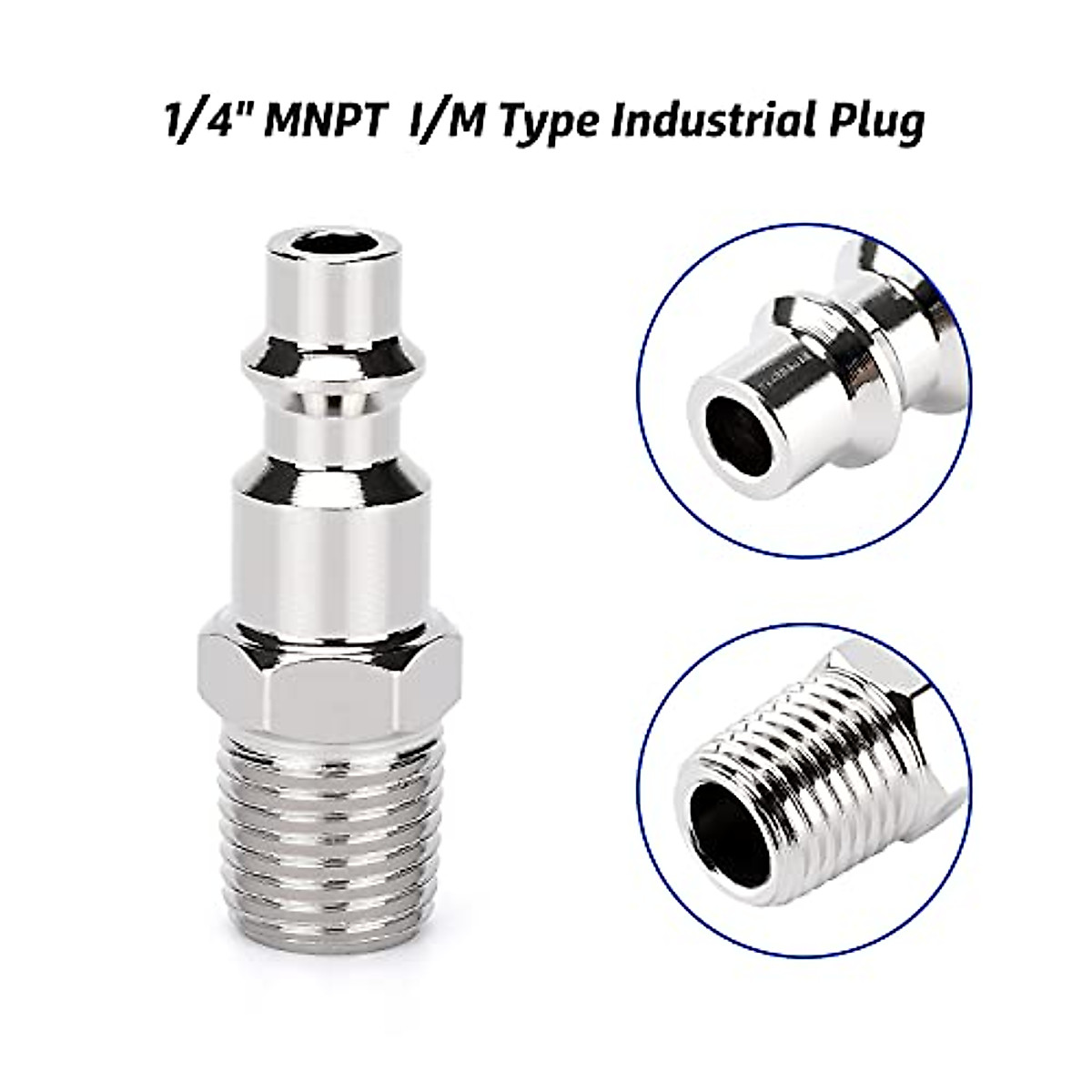 AIRTOON 4-Way Straight Air Manifold Splitter, Line Type Air Compressor Splitter with 4 Couplers and 1/4" MNPT Plug,1/4 Inch NPT Air Fittings