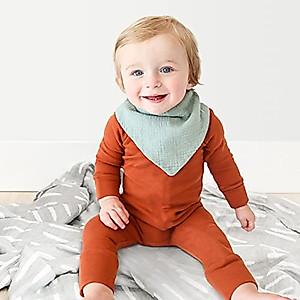 Konssy Muslin Baby Bibs 8 Pack Baby Bandana Drool Bibs 100% Cotton for Unisex Baby, 8 Solid Colors Set for Teething and Drooling