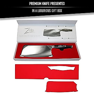 Zelite Infinity Butcher Knife 7 Inch, Meat Cleaver Knife, Chopping Knife, Meat Knife, Meat Cutting Knife, Big Knife, Chinese Cleaver Knife - German High Carbon Stainless Steel - Razor Sharp Knife