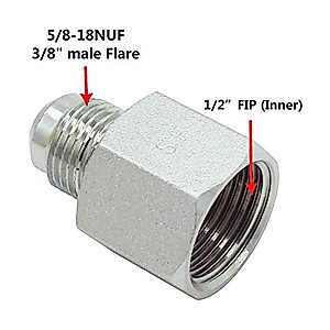 MENSI 20" Non-Whistle Flexible Yellow Flex Gas Line Connector Kit for NG or LP Fire Pit and Fireplace with 1/2" Female and Male Adaptor Fitting But A Quarter Inch Hose Diameter