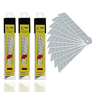 WEKOIL18mm Wide Snap-Off Blades 30-Pack, Carbon Steel Cutter Blades,Hobby Knife Blade Refill, Replacement Blades for Utility Knife