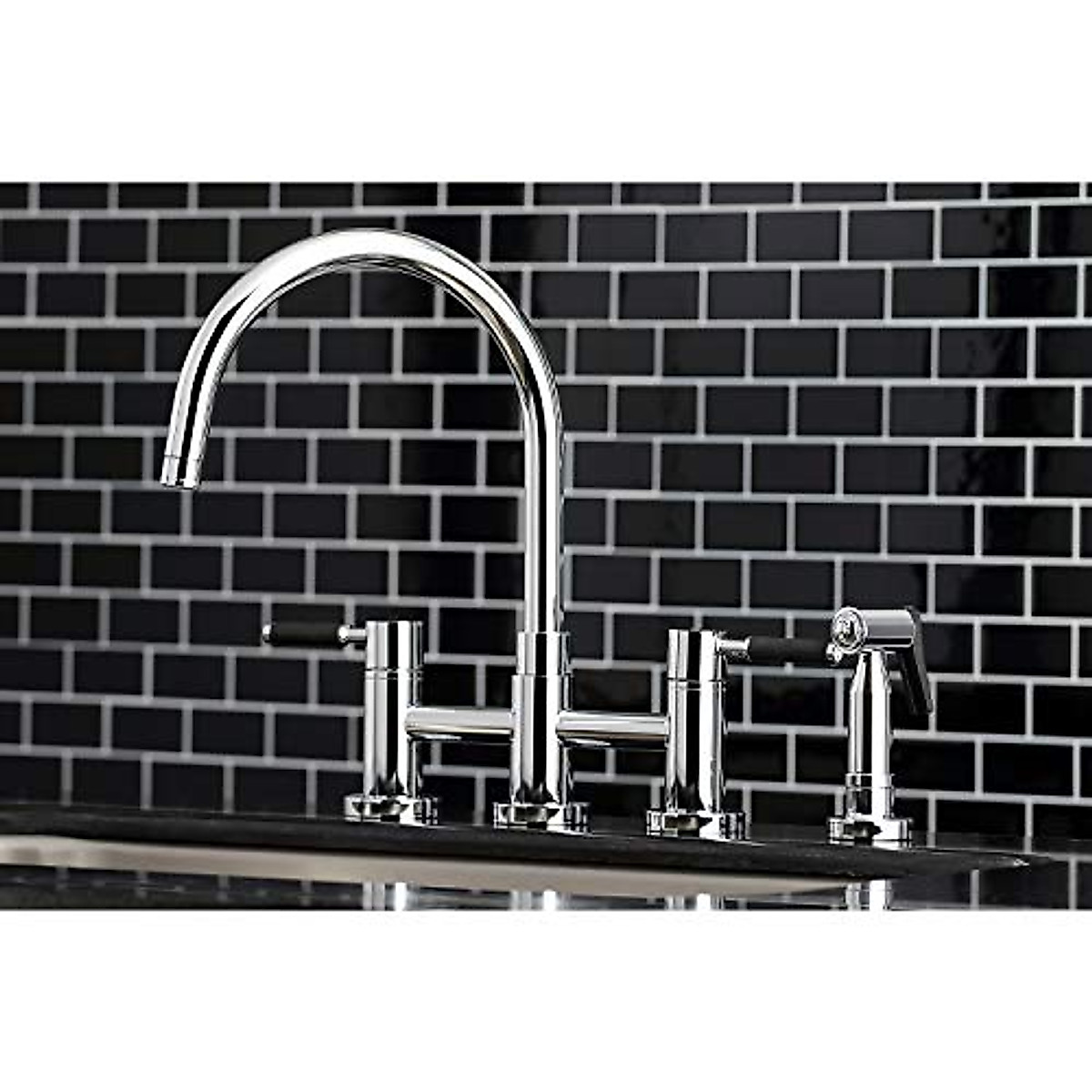 Kingston Brass KS8271DKLBS Concord Bridge Kitchen Faucet, Polished Chrome