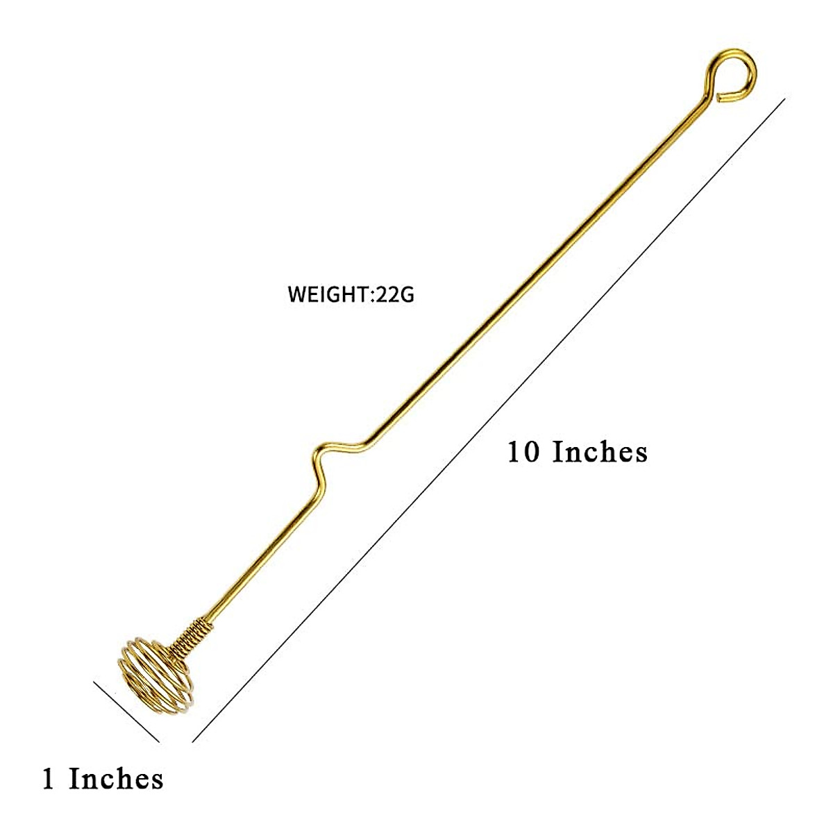 OUKEAI Stainless Steel Honey Stirring Stick Long Handle Mixer Jam Mixing Spoon 18/8 Stainless Steel 2pcs (Gold)