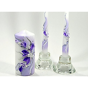 Magik Life Unity Candle Set for Wedding - Wedding décor Wedding Accessories - Candle Sets - 6 Inch Pillar and 2 10 Inch Tapers - Best Unity Candle