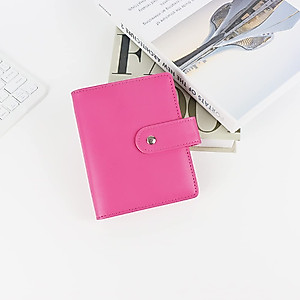 A7 Planner Binder, Rose Red PU Leather Binders with 6pcs Binder Dividers and 12pcs Zipper Binder Pouch Set, 6 Rings Snap Button Closure Loose Leaf Budget, Envelopes System, File Folders (Rose Red)