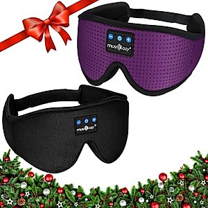 MUSICOZY Sleep Headphones Bluetooth 5.2 Headband Breathable 3D Sleeping Headphones, Wireless Eye Mask Sleep Earbuds for Side Sleepers Women Office Air Travel Cool Tech Gadgets Unique Gifts, Pack of 2