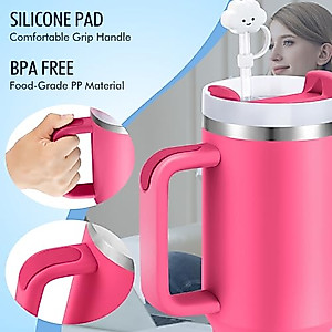 LorinShine 40 OZ Stainless Steel Tumbler with Lid and Straw, Insulated Cup with Handle, Leak Proof Tumbler, Large Water Iced Tea Coffee Bottle for Gift/Travel/Sport/Home