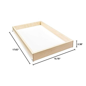 Sliding Pull-Out Shelf For Cabinets (Kitchen Cupboards, Pantry Drawers, Bathroom Storage) 2 3/8" Tall - 3/4 Slides & Base Mounting - Custom Clear Opening Width & Depth: (22", 17.75" (3/4))