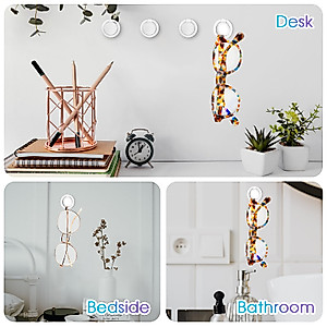 Hariendny 12 Pack Sunglasses Organizer Wall Mounted Sunglasses Holder Wall Hanging Glasses Organizer Eyeglass Holder (White)