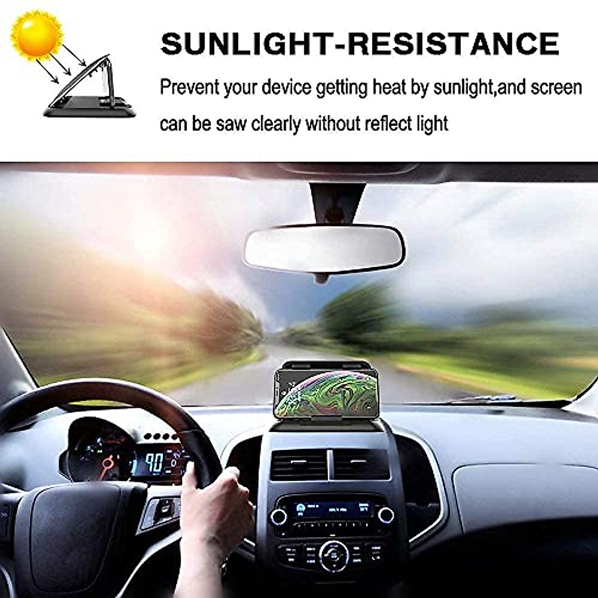 Leaflai Silicone Car Dashboard Phone Holder Mount, Anti-Slip Car Phone Mount Silicone Car Pad,Non Slip Phone Pad for Car Compatible with iPhone 14 Samsung Galaxy Android Smartphone, GPS