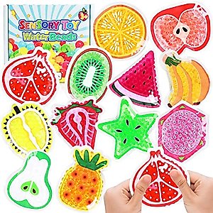 Easter Basket Stocking Stuffers Water Beads Sensory Toys for Kids - Fruit Bean Bags Stress Relief Sensory Toys for Autistic Children, Classroom Toy and Preschool Learning Activity, Calming Toys