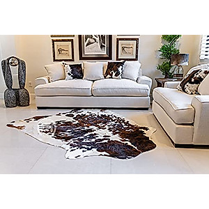 Genuine Tricolor Brindle Cowhide Rug XL Size 6 x 7-8 ft. 180 x 240 cm