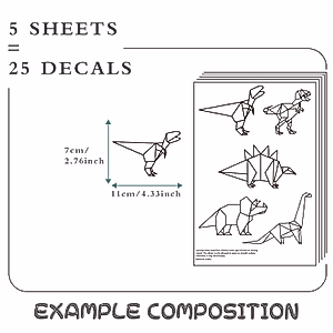 QUCHENG Dinosaur Wall Decals Animal Boys Bedroom Stickers Removable Decor Nursery Kids Room Modern Stylish Murals DIY Cute Decorations 5 Sheets