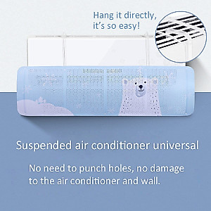 Adjustable Air Conditioner Deflector Vent Deflector, Anti Direct Blowing Baffles Air Conditioning Cover Retractable Air Outlet Wind Shield for Home (Front Hanging-Air Balloon, 35.4x10.6 Inch)