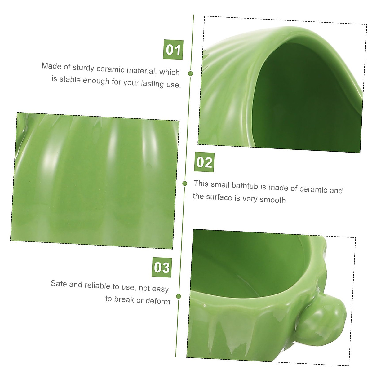 Parliky Ceramic Hamster Bathtub Sturdy Sand Bath Container for Small Pets Reusable Compact Design for Hamsters Chinchillas and Gerbils Durable Bathroom Supplies for Daily Use