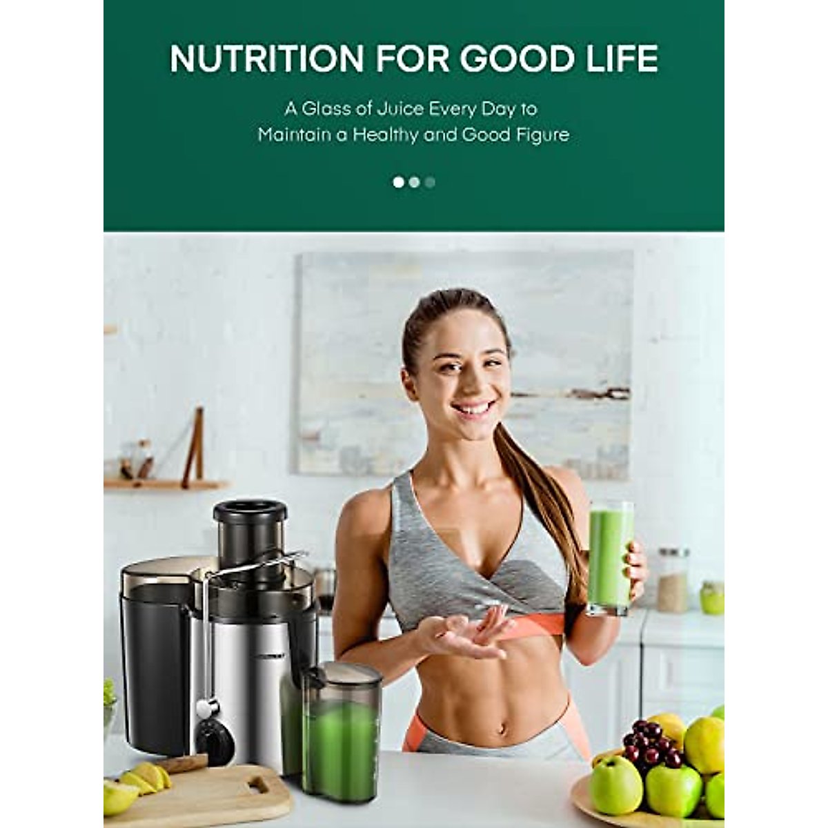 Juicer Machines, HOUSNAT Juicer Whole Fruit and Vegetables with 3-Speed Setting, Upgraded Version 400 W Motor Quick Juicing, Cleaning Brush and Juicing Recipe Included