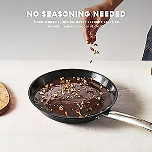 DASH Delish 10" Lightweight Cast Iron Pan for Pancakes, sauces, vegetables, pasta, and more - Black