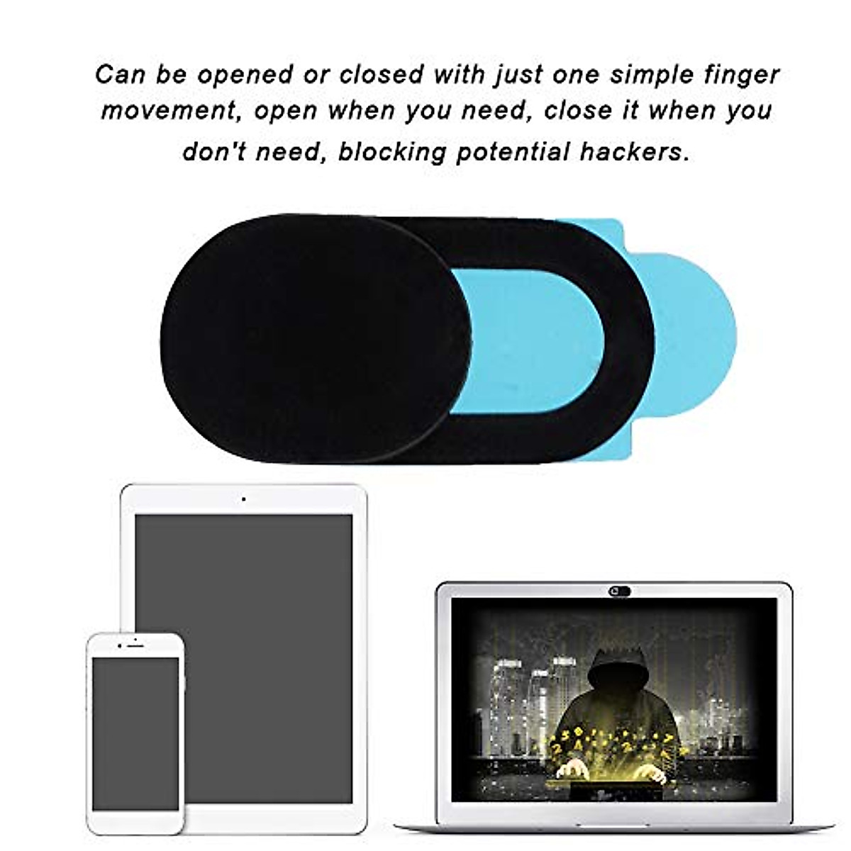 Shanrya Webcam Cover, Web Camera Cover, Quantity Optional for Tablets Smartphones Laptops Desktop Computers(6 Pieces)