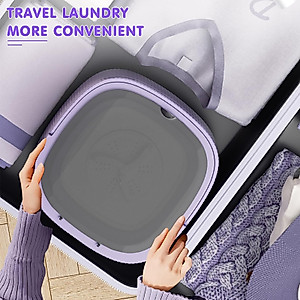 Portable Washing Machine, 8L Capacity Mini FoldableWasher with Drain Basket, 2-in-1 Laundry Machine for B.aby Clothes, Underwear, Aparment, Camping, Rv, Travel