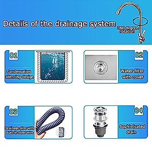 Commercial Sink With Drainage Device And Tap Compartment Sink Multi-functional 304 Stainless Steel Sink Simple And Stylish Kitchen Sink, Easy To Maintain