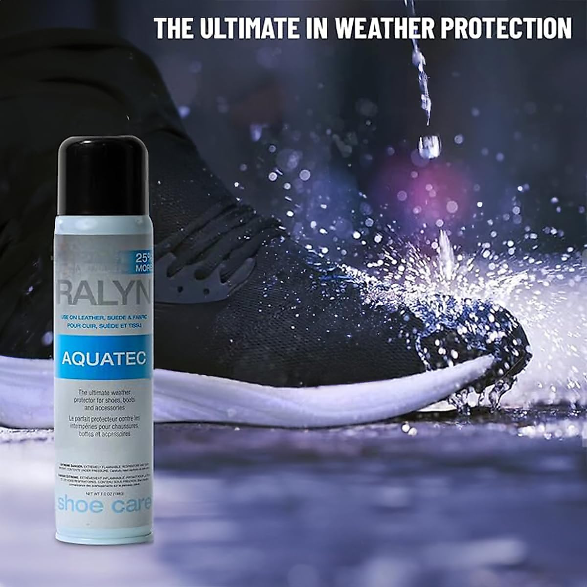 Ralyn Aquatec Shoe Protector Spray | Sneaker Protector Spray Waterproof & Stain Protector for Shoes, Leather, Oiled Leather, Suede, Nubuck, Fabric & Microfibers Shoes - 7oz