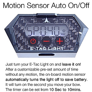 E-Tac Light Compound Bow Sight Light 8-32 15 Level Rechargeable Li-ion BT Sensor Auto On/Off (Blue + UV)
