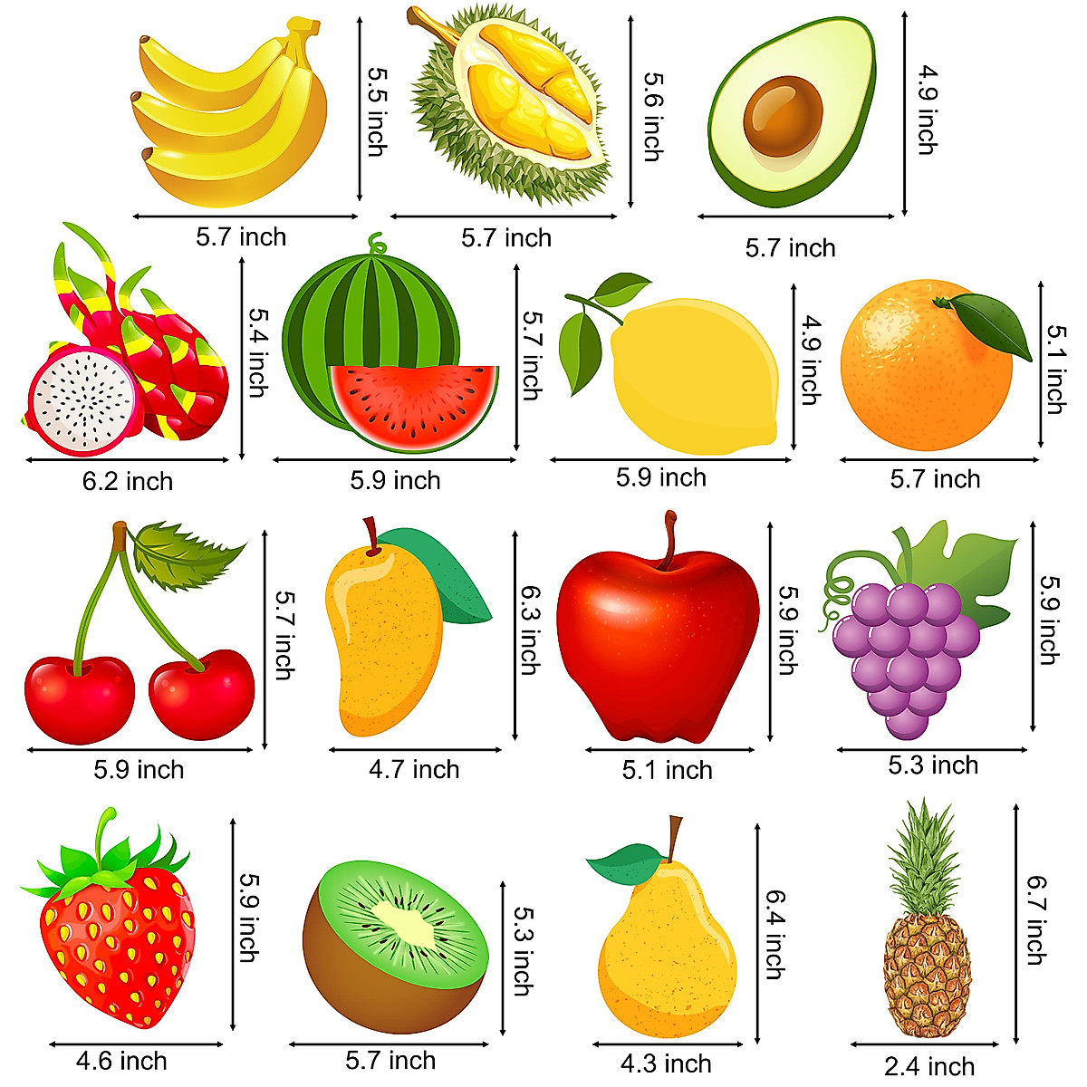 30pcs Tutti Frutti Hanging Swirls Decorations Summer Fruit Party Ceiling Streamer for Fruit Theme Party Supplies Birthday Baby Shower Favor Spiral Ornaments