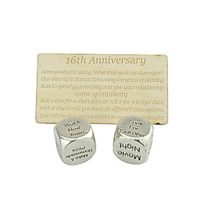 16 Year Anniversary Metal Date Night Dice - Create a Unique 16th Anniversary Date Night