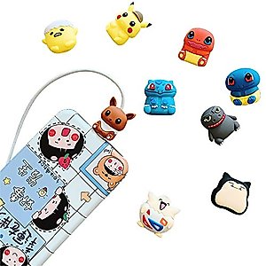 Cable Animal Bites, USB Cable Protector - Cute Kawaii Animals - for Phone Charging Cable, Compatible with iPhone and Android - 9 Pack