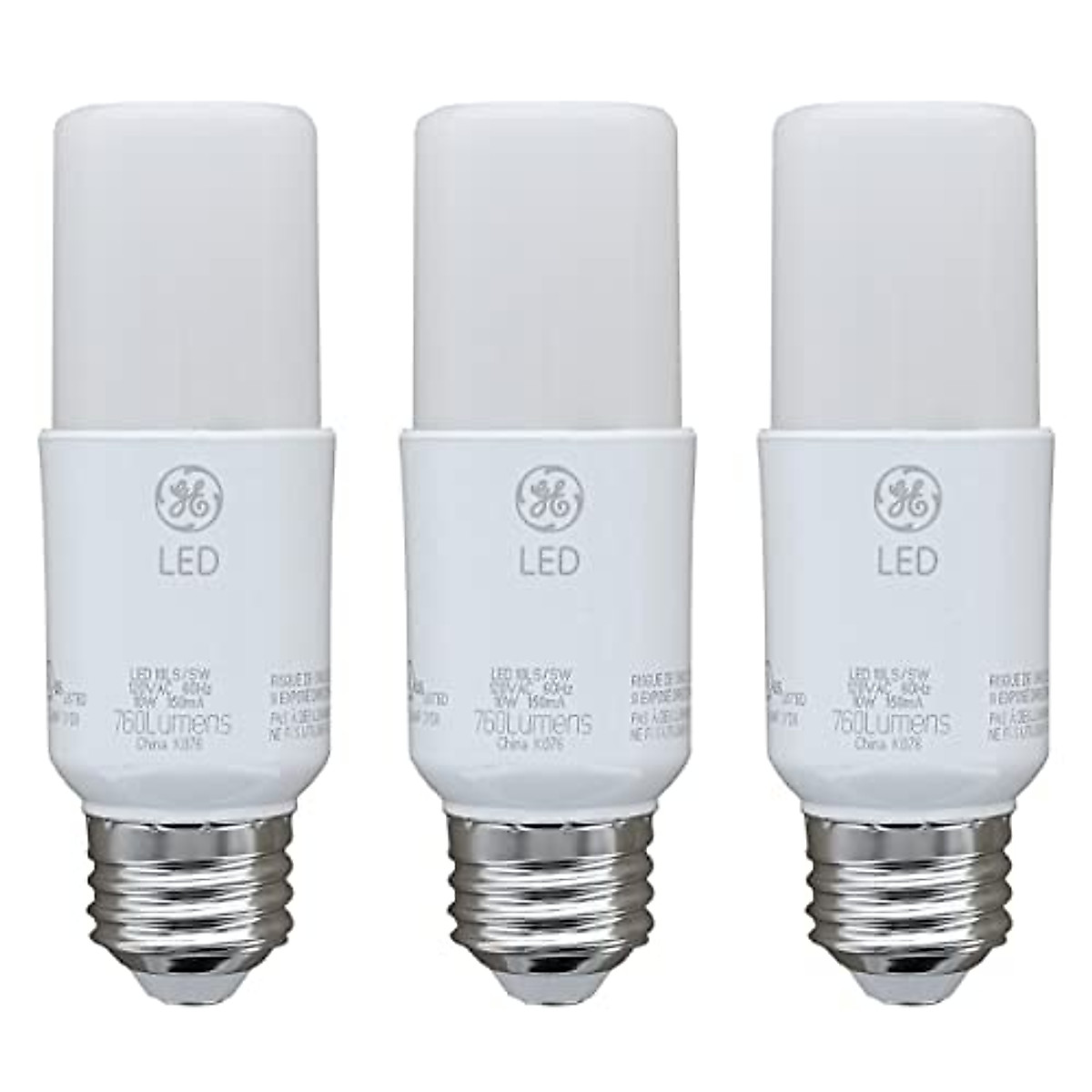 GE Lighting 79368 LED Bright Stik 10-watt (60-Watt Replacement), 760-Lumen Light Bulb Non-Dimmable with Medium Base, Soft White, 1 Box (3 Bulbs Total)
