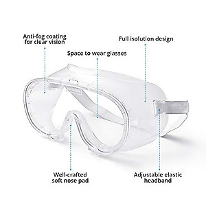 XIFU Ourlook Safety Protective Goggles, Crystal Clear & Anti-Fog Design, High Impact Resistance, Perfect Eye Protection for Lab, Chemical, and Workplace Safety Goggles