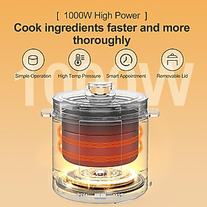 GIHETKUT 14-in-1 Electric Pressure Cooker, 6.3 Quart Multi Cooker, Rice Slow Cooker with Knob, Steamer, Sauté, Yogurt Maker, Cake Maker, Warmer & Sterilizer, Stainless Steel