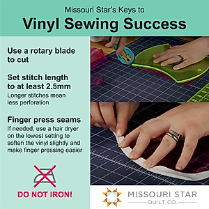 Missouri Star Glitter Vinyl Roll 16” x 54” - Sewable Plastic Fabric for Making Tote Bags, Purses, and Craft Projects - Clear Glitter PVC Vinyl