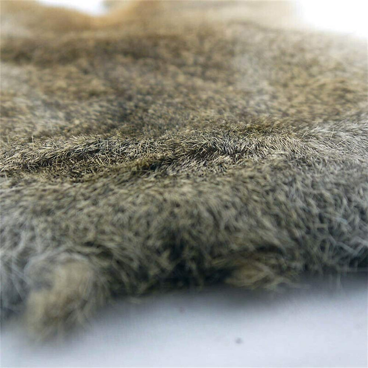 4pack Natural Tanned Rabbit Fur Pelt Real Rabbit Skin Hide Pelts (10" by 12" Rabbit Pelt with Sewing Quality Leather) (Natural Yellow Tanned)
