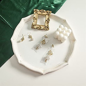 VEMMIO Breakfast Tray White MDF Wooden Powder Tray Tea Fruit Makeup Jewelry Display Storage Plate Food Tray Desktop Decorative Serving Tray