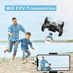 4DV2 Foldable Mini Drone with 720P Camera for Kids,2.4G FPV Video camera,Nano Portable Pocket RC Quadcopter Toys,3D Flip,Altitude Hold,Headless Mode,Trajectory Flight,3D Flips,3 Battery