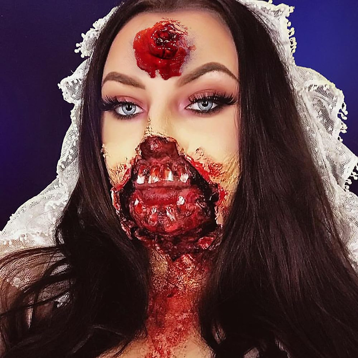 Fake Blood and Liquid Latex, Liquid Latex Fake Blood SFX Makeup Kits, 2pcs Liquid Latex(50ml),Fake Blood Spray(50ml),Stage Blood(50ml), Fake Coagulated Blood (30g), Halloween SFX Makeup Kit for Face