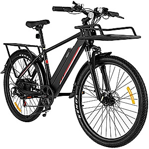 casulo Electric Bikes for Adult, 26'' Electric Bicycle Gift for Men, 350W Electric Trek ebike Bicycle for Adult Hybrid Road e Bike with 36V/10.4Ah Removable Battery