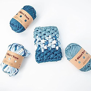 6Pcs T Shirt Yarn Knitting Yarn Tubular Yarn Bag Making Supplies for Crochet Blanket, Style A