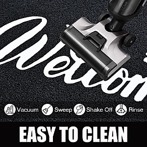 T.HENV Welcome Mat Outdoor, 2 Pack 32x20 Waterproof All-Season Front Door Mat Outside Entrance, All-Weather Quick Drying, Low Profile Doormat Indoor, Patio Porch Entryway Mat, Black-White