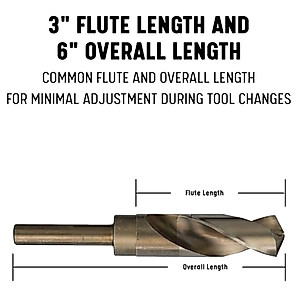 Drill America 8 Piece m35 Cobalt Reduced Shank Drill Bit Set in Metal Case (9/16" - 1" x 16ths), DWDCO Series