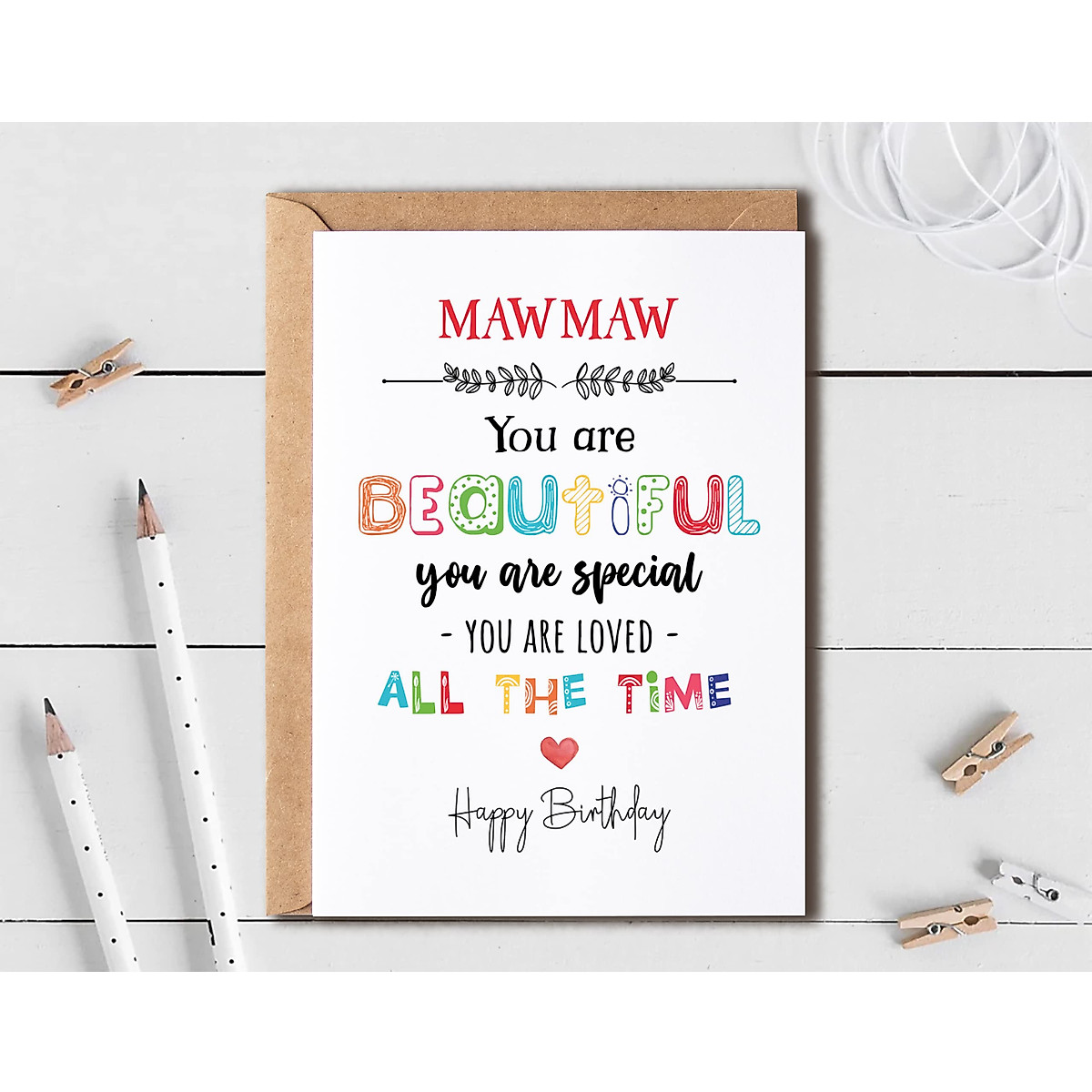 Mawmaw You Are Beautiful You Are Special - Mawmaw Birthday Card Poem Card For Mawmaw - Birthday Card For Mawmaw - Card For Mawmaw