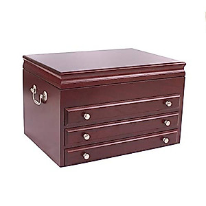 American Chest Co. #J03C Majestic- 3 Drawer Jewelry Chest, Solid Cherry, Made in the USA, Heritage Cherry finish