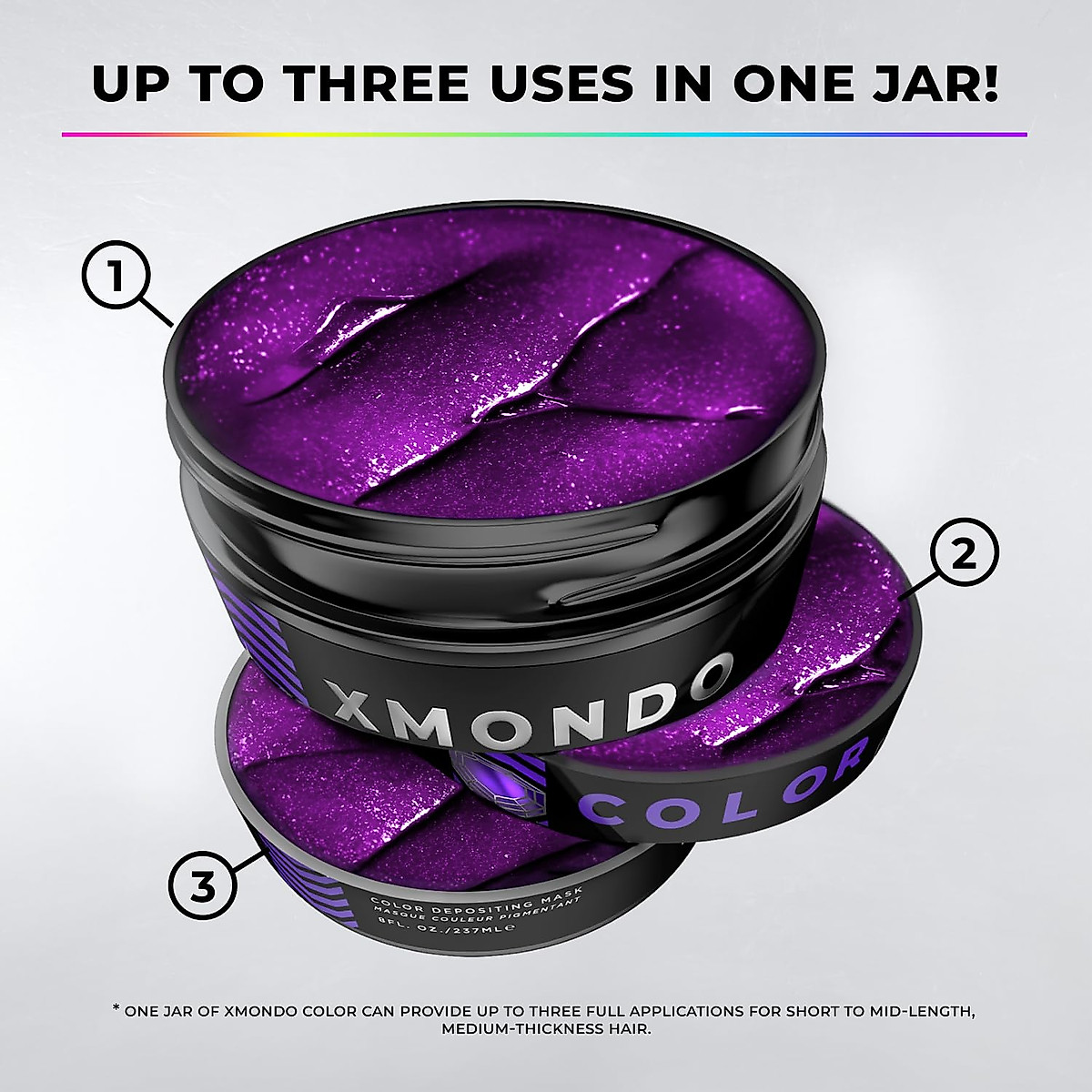 XMONDO Color Amethyst Depositing Mask & Semi-Permanent Purple Hair Dye | Infused with Bond Booster Technology & Hyaluronic Acid for Nourishment, Revitalization & Repair, Vegan Formula, 8 Fl Oz 1-Pack