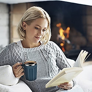 LeadYuantop Auto Self Stirring Coffee Mug, 18 oz Automatic Magnetic Electric Mixing Cup Stainless Steel Travel Cup for Coffee, Chocolate, Milk, Tea, Office, Home, Kitchen, (Blue)