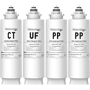 Waterdrop Undersink Replacement Water Filter Compo Pack, 2PP+CT+UF