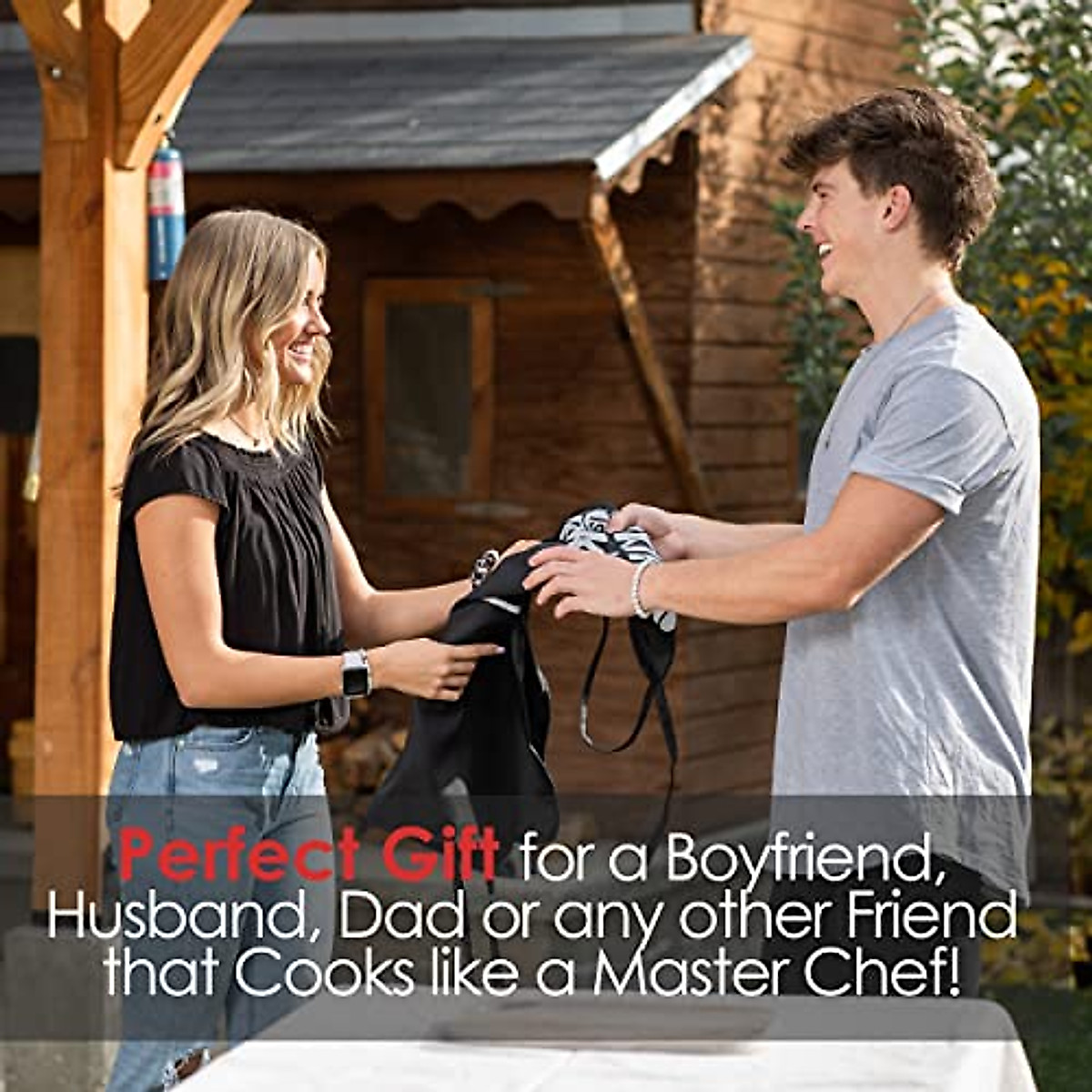 ALLER HOME&KITCHEN Aprons for Men. Mr Good Looking Black Apron with Pockets. Adjustable Kitchen Apron, Cooking Apron, Grilling BBQ Apron. Funny Apron Mens Gift