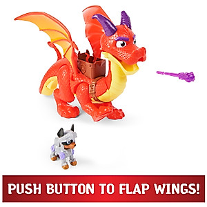 Paw Patrol, Rescue Knights Sparks The Dragon with Super Wings and Pup Claw Action Figures, Kids Toys for Ages 3 and up