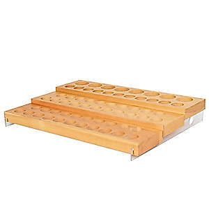 J JACKCUBE DESIGN 3 Tier Craft Acrylic Paint Organizer Holder Rack Wood Stand, Army Kits Acrylic Paint, Art Supply Ink Tool Storage Holder for 61 Bottles of Paints- MK456B