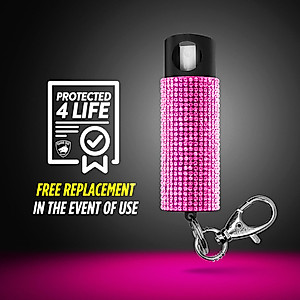 Guard Dog Security Bling it On Pepper Spray, Keychain with Safety Twist Top, Mini and Easy Carry, Lightweight and Fashionable, Maximum Police Strength OC Spray, 16 Feet Range
